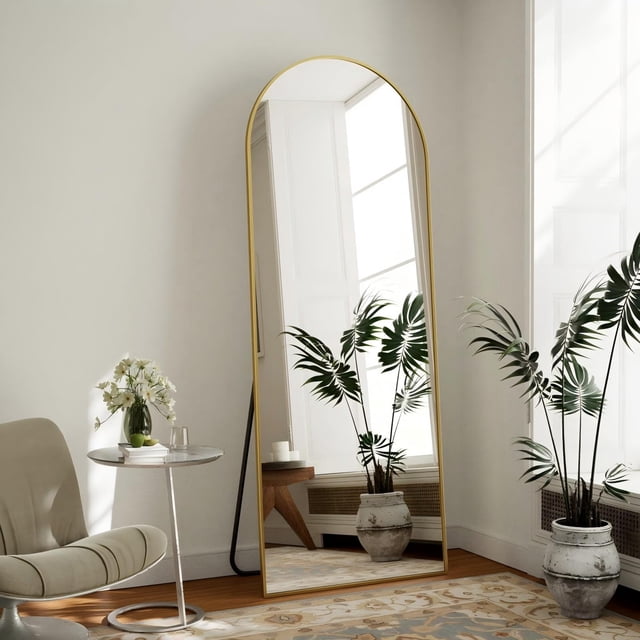 Lumora 56"x21.2" Arched Full-Length Mirror Free-standing Floor Mirror ...