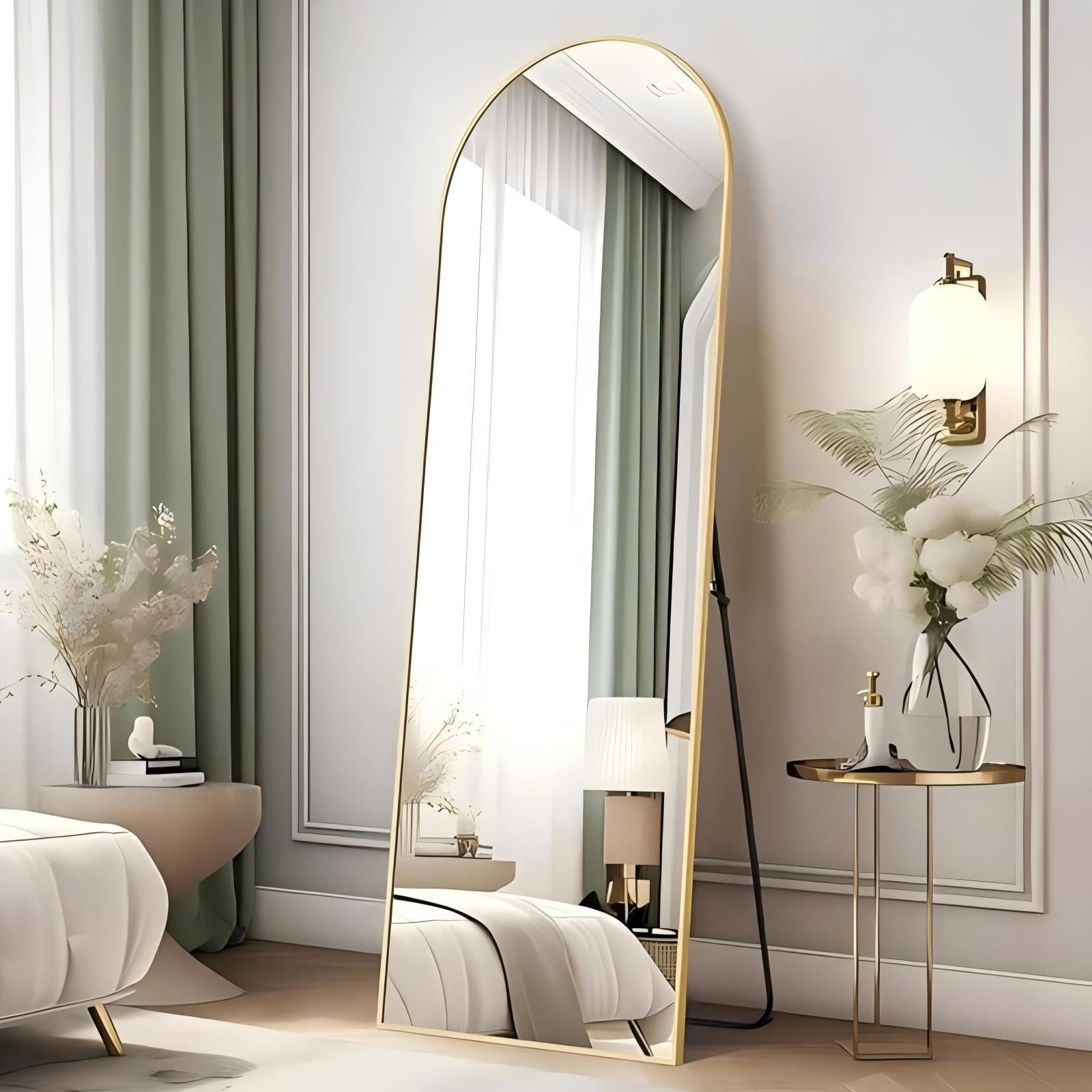 Lumora 59"x 16" Arch Full Length Mirror with Stand, Modern Full Body ...