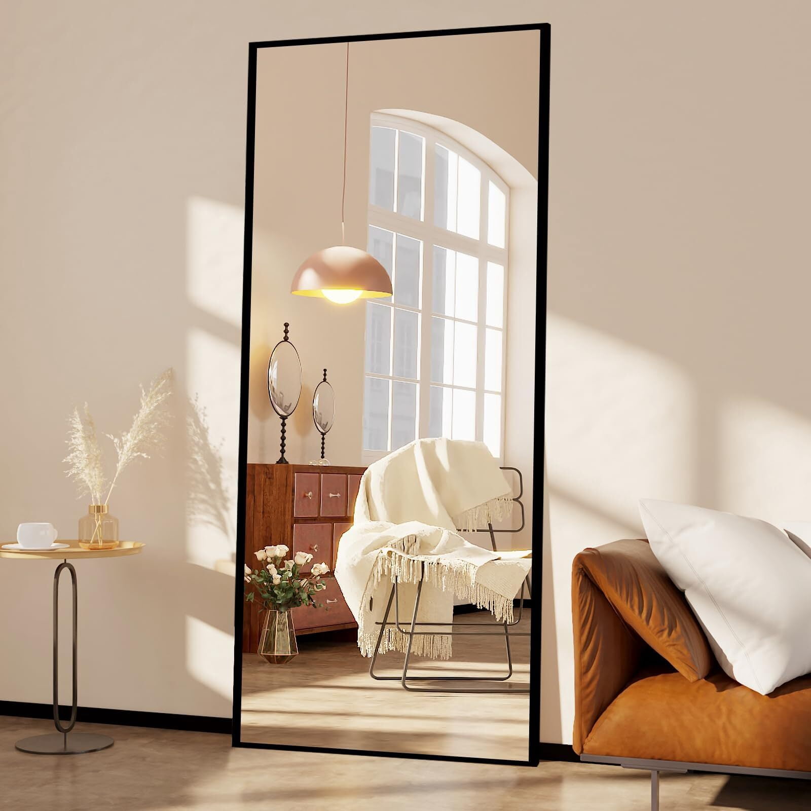 Lumora 65.1"x24" Rectangular Floor Mirror Full-Length Mirror with ...