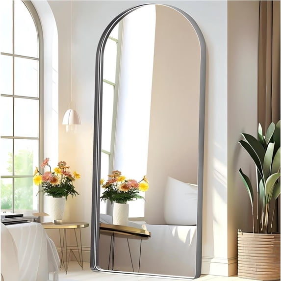 Lumora 71"x 30.5" Arched Full Length Mirror Aluminum Alloy Frame Wall ...