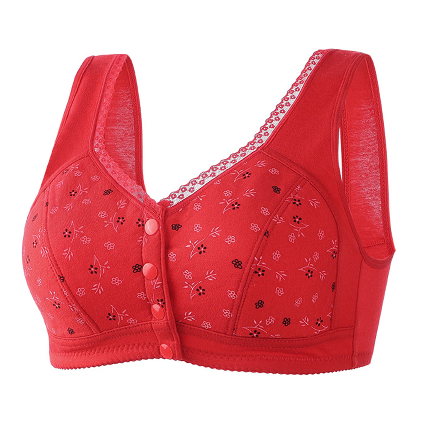 Lumtrix Bra Front Button Wrap Closure V-Neck No Underwire Lace ...