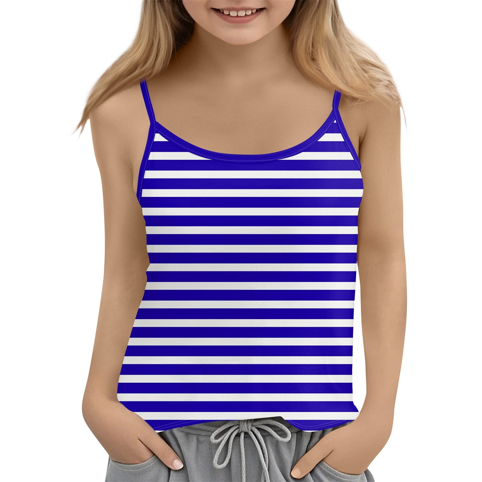 Lumtrix Girls Plaid Sleeveless Button Down Shirt Tie Knot Blouse Tank ...