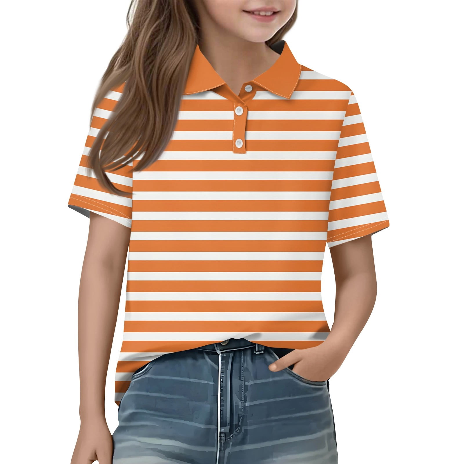 Lumtrix Girls Short Sleeve Polo Shirts School Uniform Golf Tennis ...