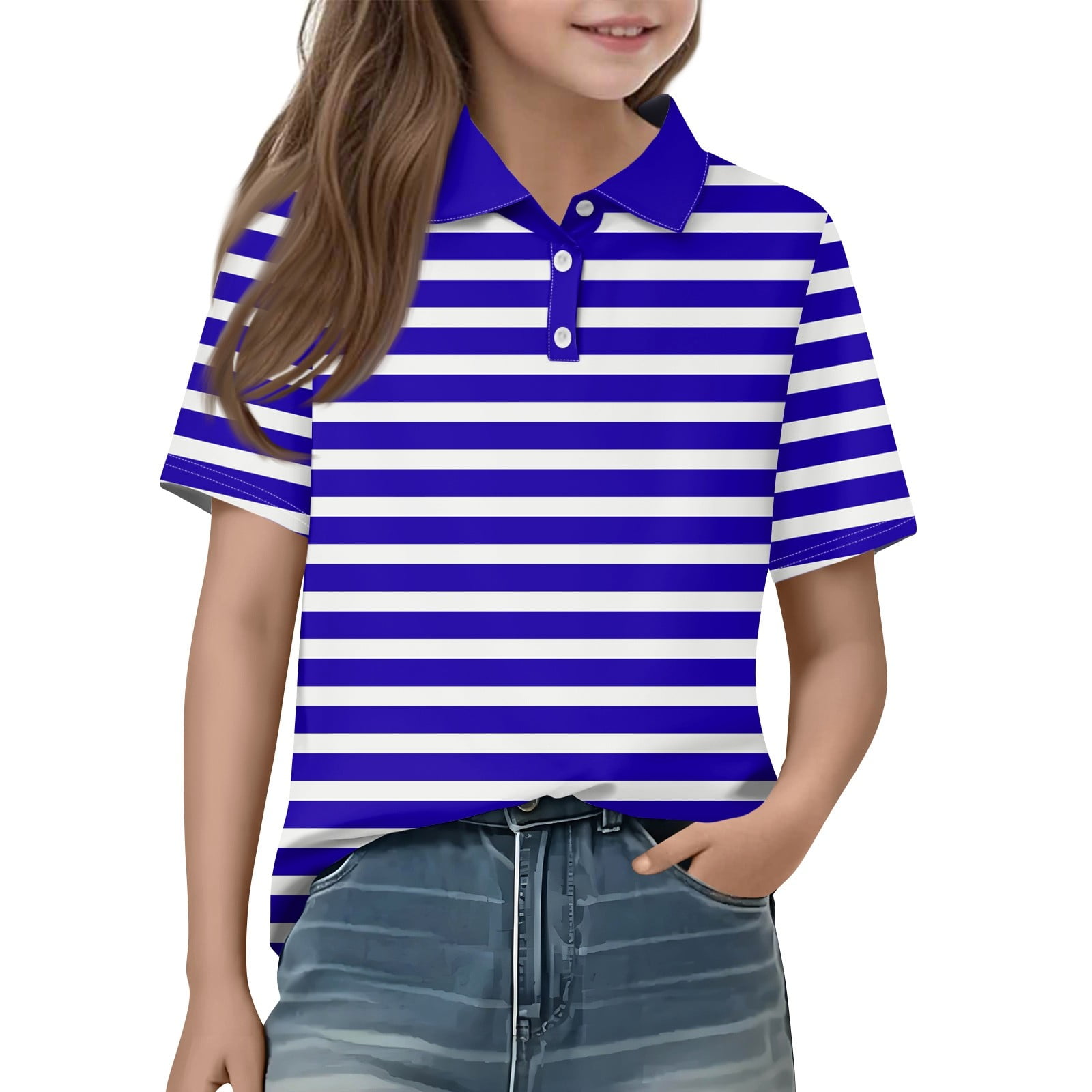 Lumtrix Girls Short Sleeve Polo Shirts School Uniform Golf Tennis ...