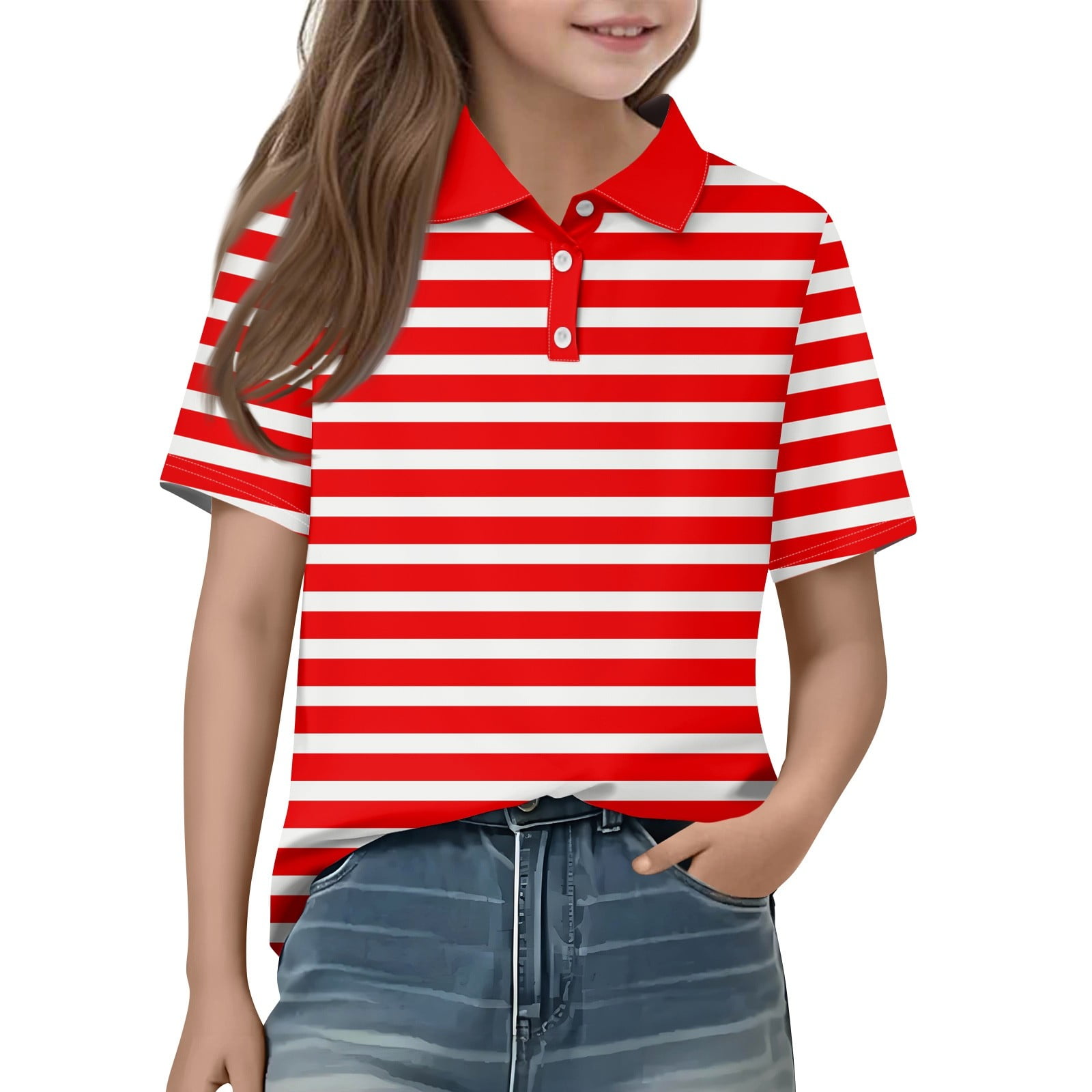 Lumtrix Girls Short Sleeve Polo Shirts School Uniform Golf Tennis ...