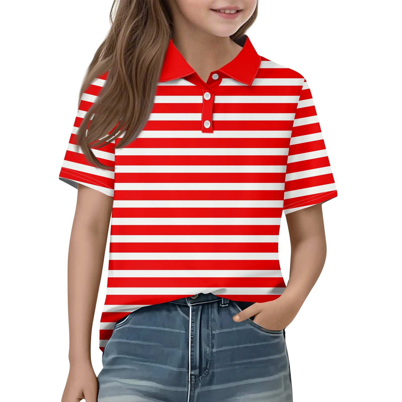 Lumtrix Girls Short Sleeve Polo Shirts School Uniform Golf Tennis ...