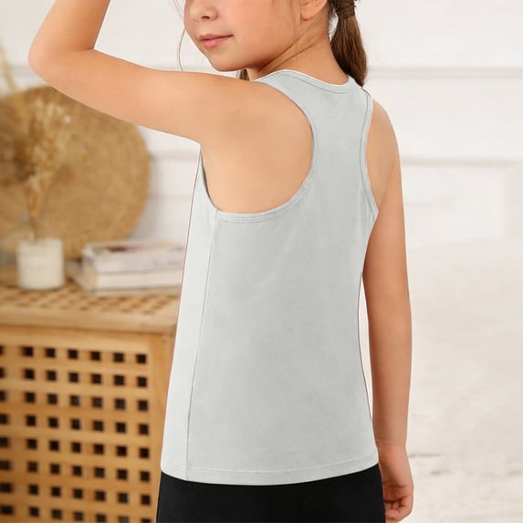 Lumtrix Girls Tank Tops Racerback Kids Athletic Sleeveless Shirts For ...