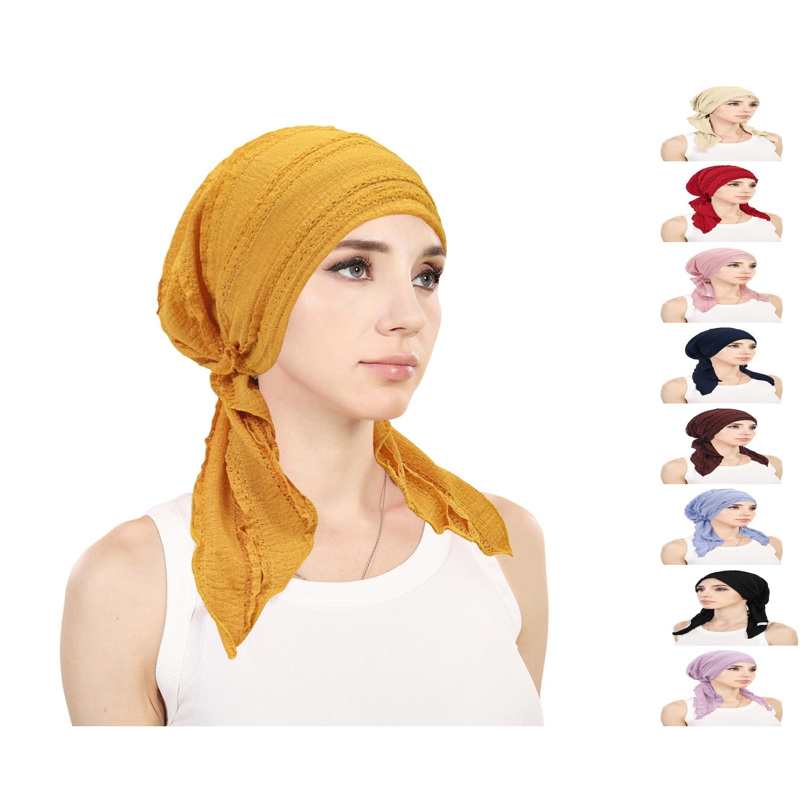 Lumtrix Headwear For Women Pre-Tied Scarf Coverings Scarves Lace ...