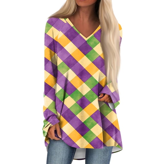 Lumtrix Mardi Gras Shirts Women: Fat Tuesday Shirt Carnival Mask ...