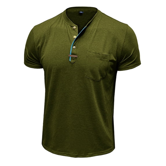 Lumtrix Men’s Henley Shirts Short Sleeve Casual Button Basic Tee Summer ...