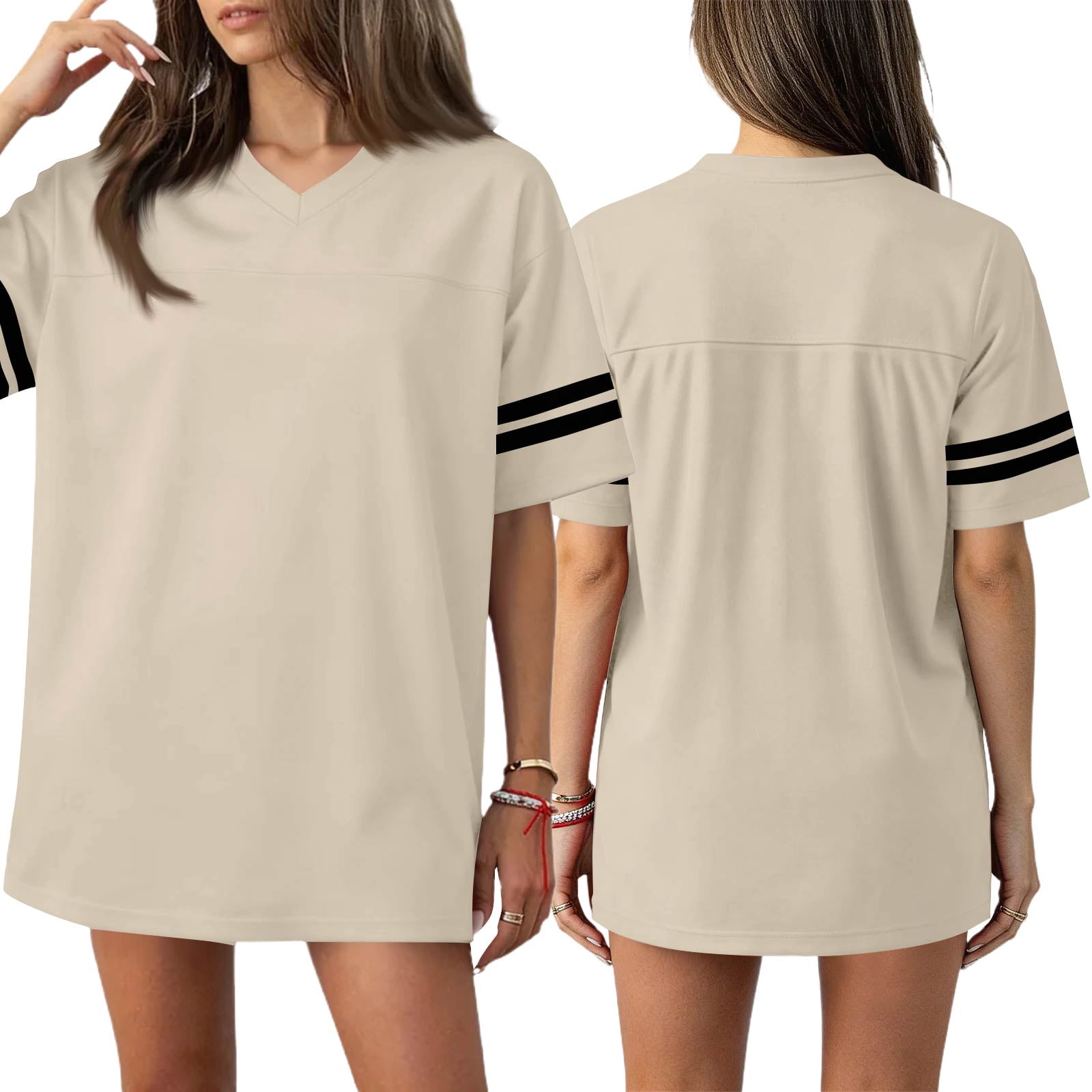 Lumtrix Oversized Tshirts For Women Caual Short Sleeve V Neck Loose Fit ...