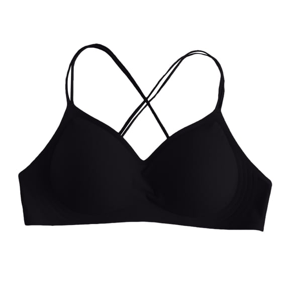 Lumtrix Sports Bras For Women V-Neck Cross Strappy Bralette Padded ...