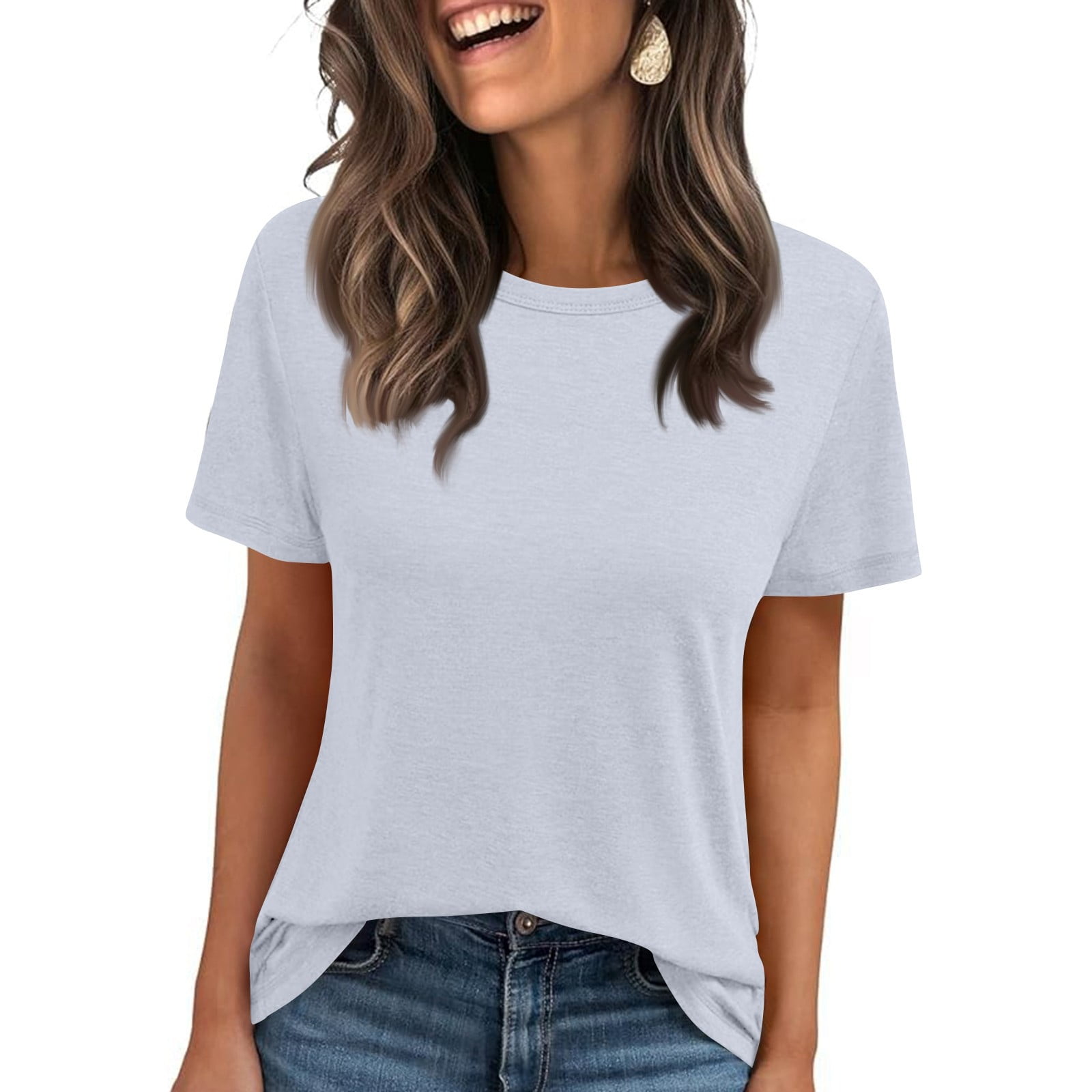 Lumtrix Summer Tops for Women Spring Short Sleeve Shirts Beach Vacation ...