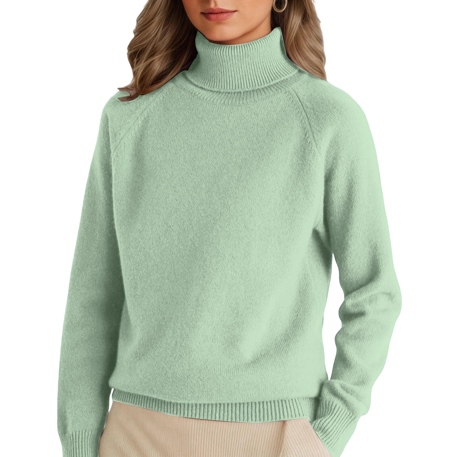 Lumtrix Turtleneck Sweaters for Women Fall Winter Long Sleeve Soft ...