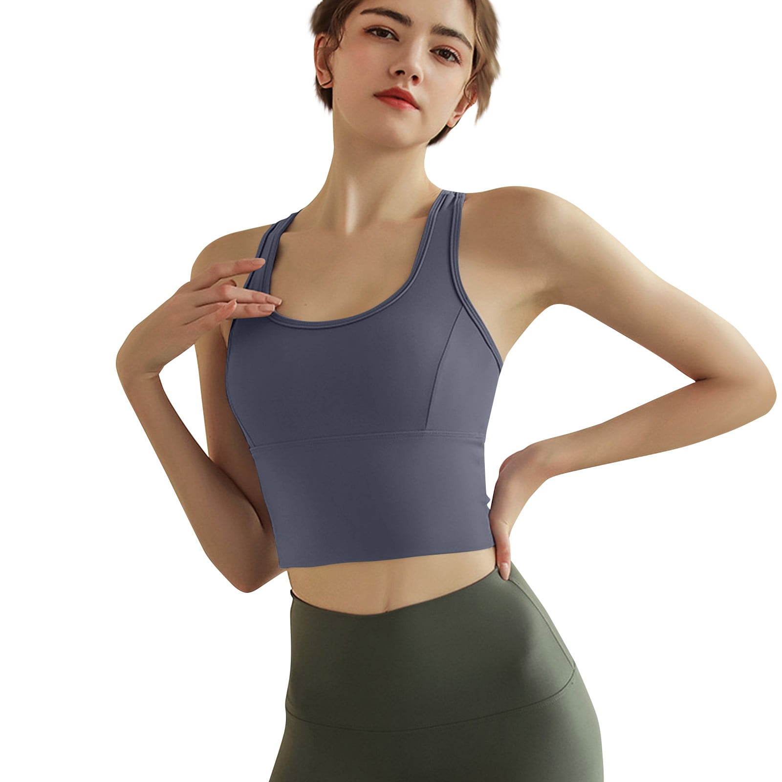 Lumtrix Womens Soft Sport Bra Workout Tank Tops Full Coverage Bra ...