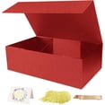 LumyHavver Gift Box 9.5x6x3 Inches with Magnetic Lid, Red Collapsible ...
