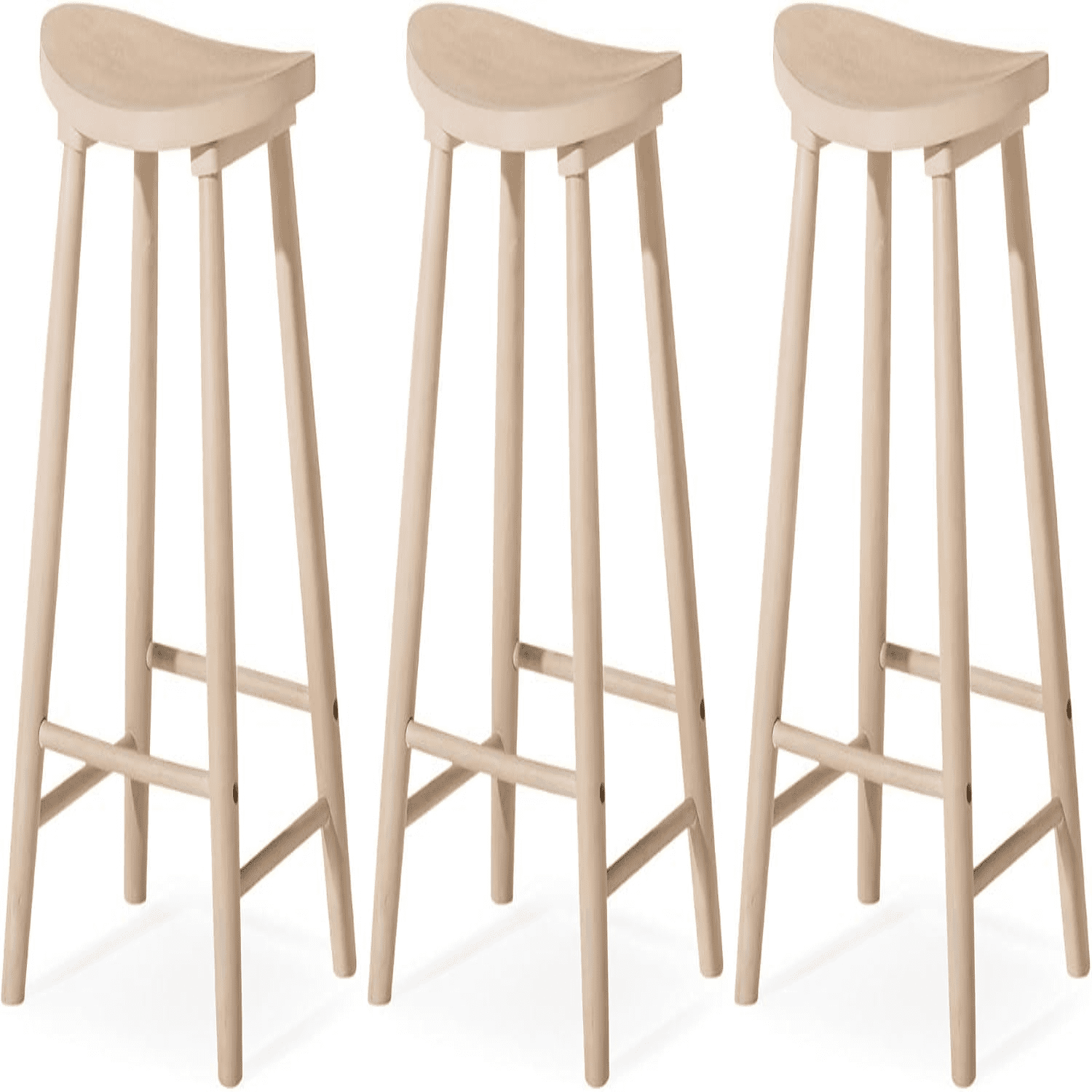 Luna 26 Inch Tall Counter Height Backless Modern Dining Barstool in ...