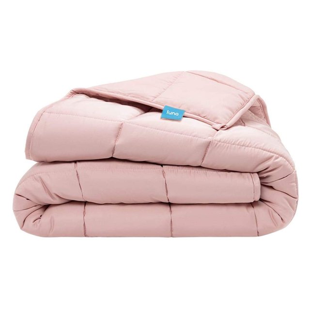 Luna Adult Cotton Weighted Blanket, 80 x 60 Inch, 20 Pounds, Pink ...