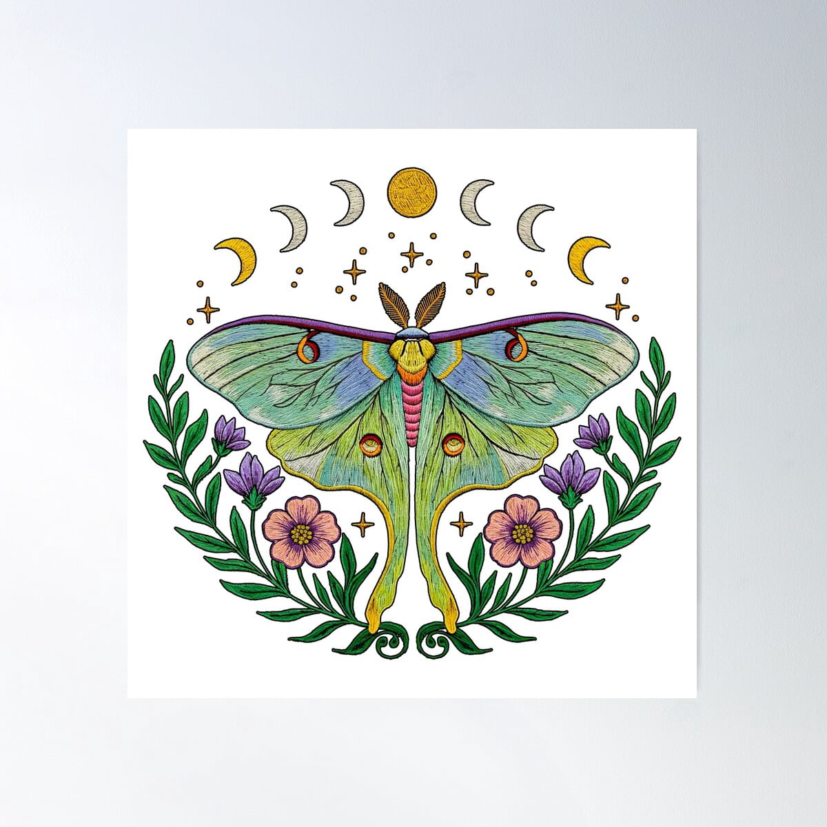 Luna And Forester | Luna Moth Poster Wall Art, Modern Wall Decor For ...
