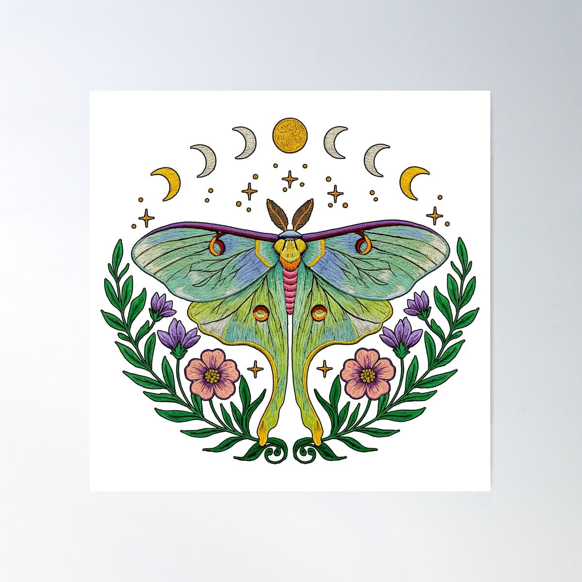 Luna And Forester | Luna Moth Poster Wall Art, Modern Wall Decor For Living Room Bedroom, 30x30 ...