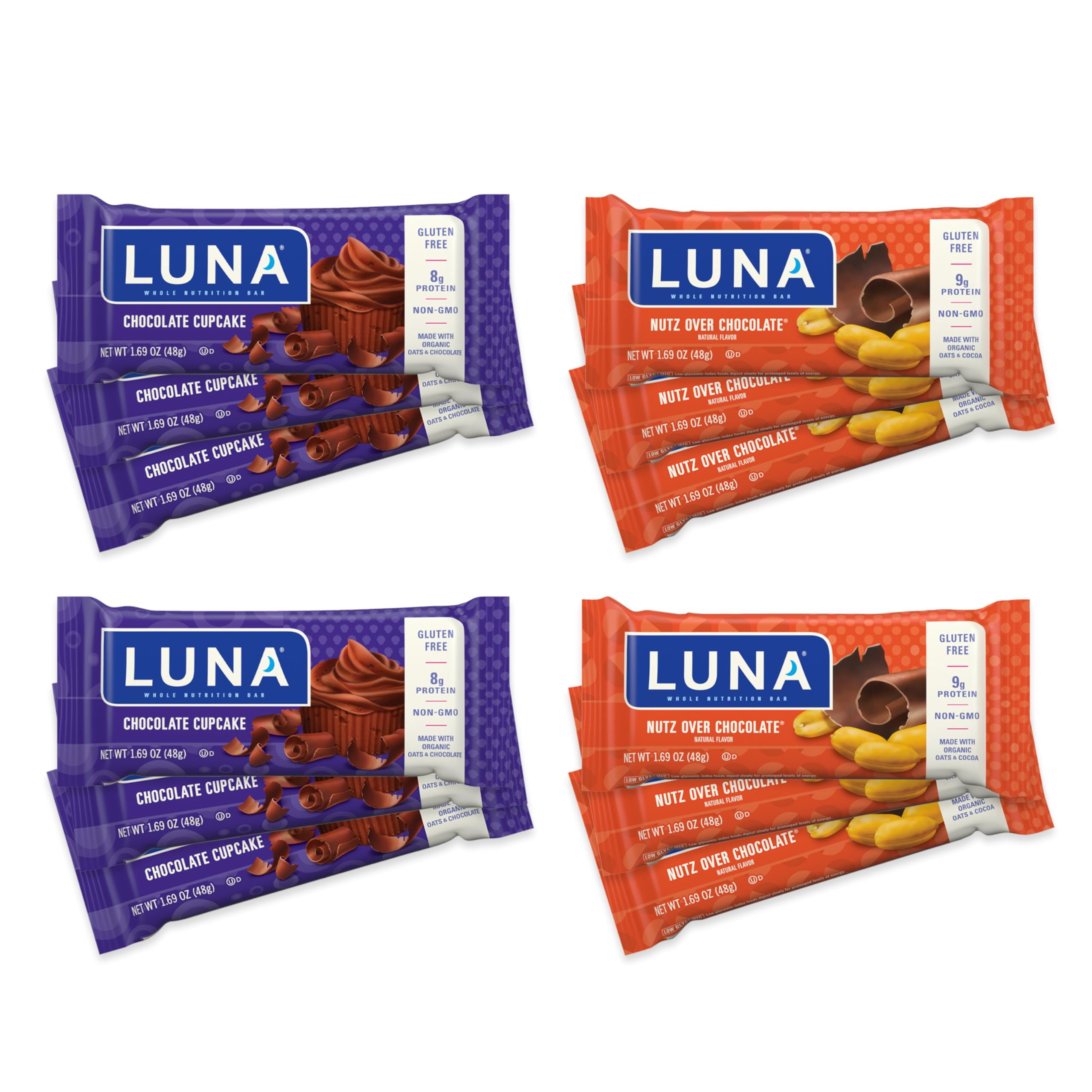 Luna Bar - Variety AKF18 Pack - Nutz Over Chocolate and Chocolate ...