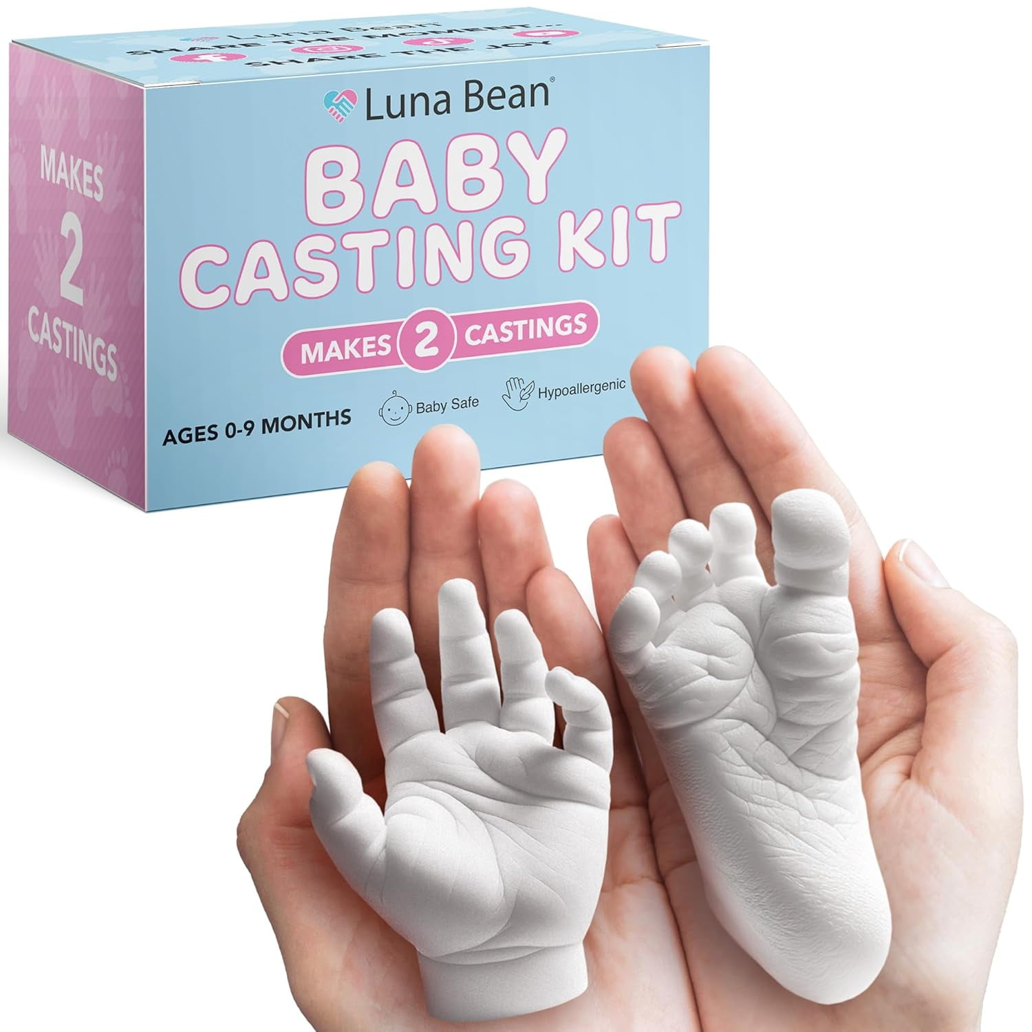 Luna Bean Baby Hand and Footprint Kit - Premium Infant Hand Casting ...
