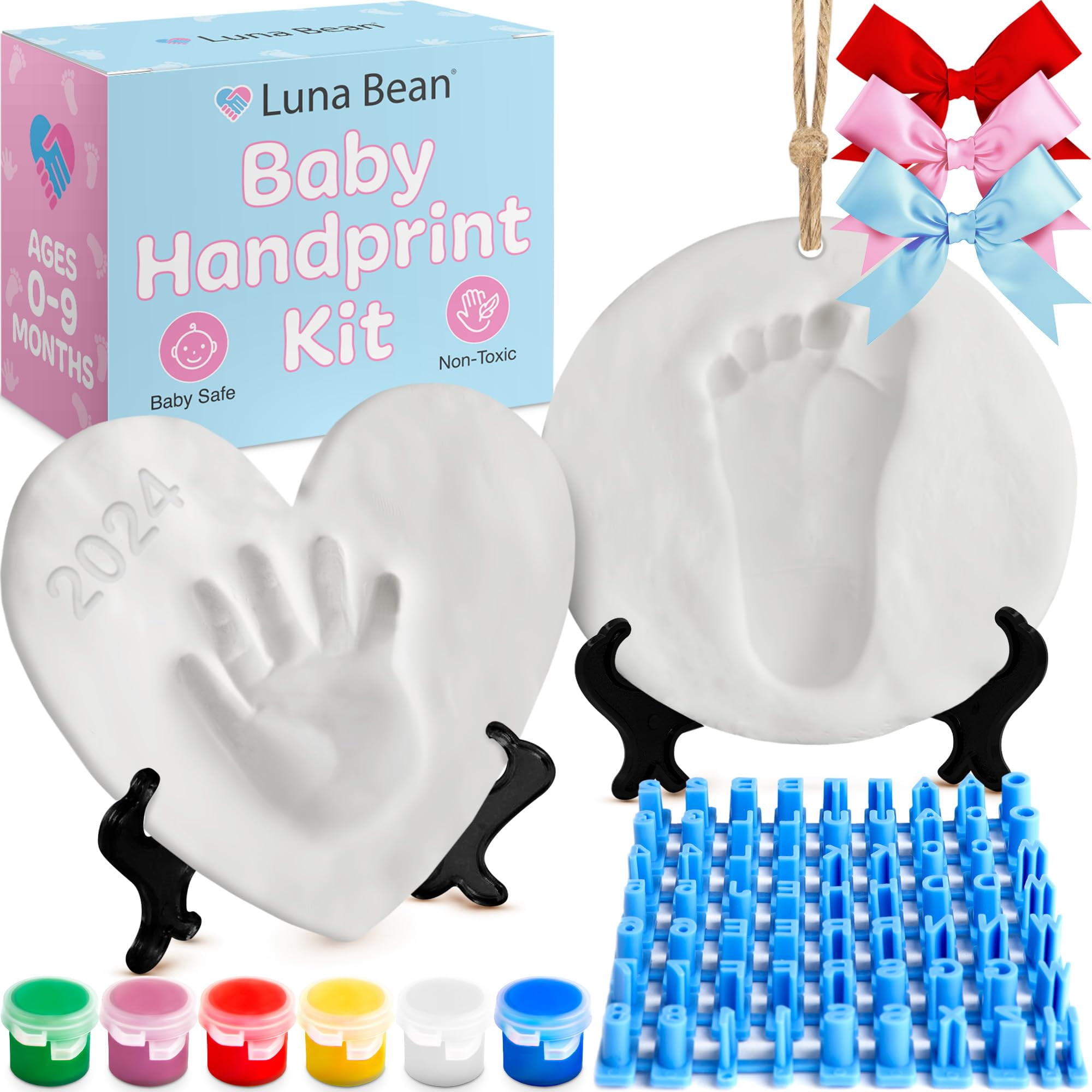 Luna Bean Baby Handprint & Baby Footprint Kit - Fun & Easy DIY Ornament ...