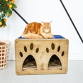 Luna Cat Furniture House and Scratcher, Stylish Multi-Level Bunk Bed ...