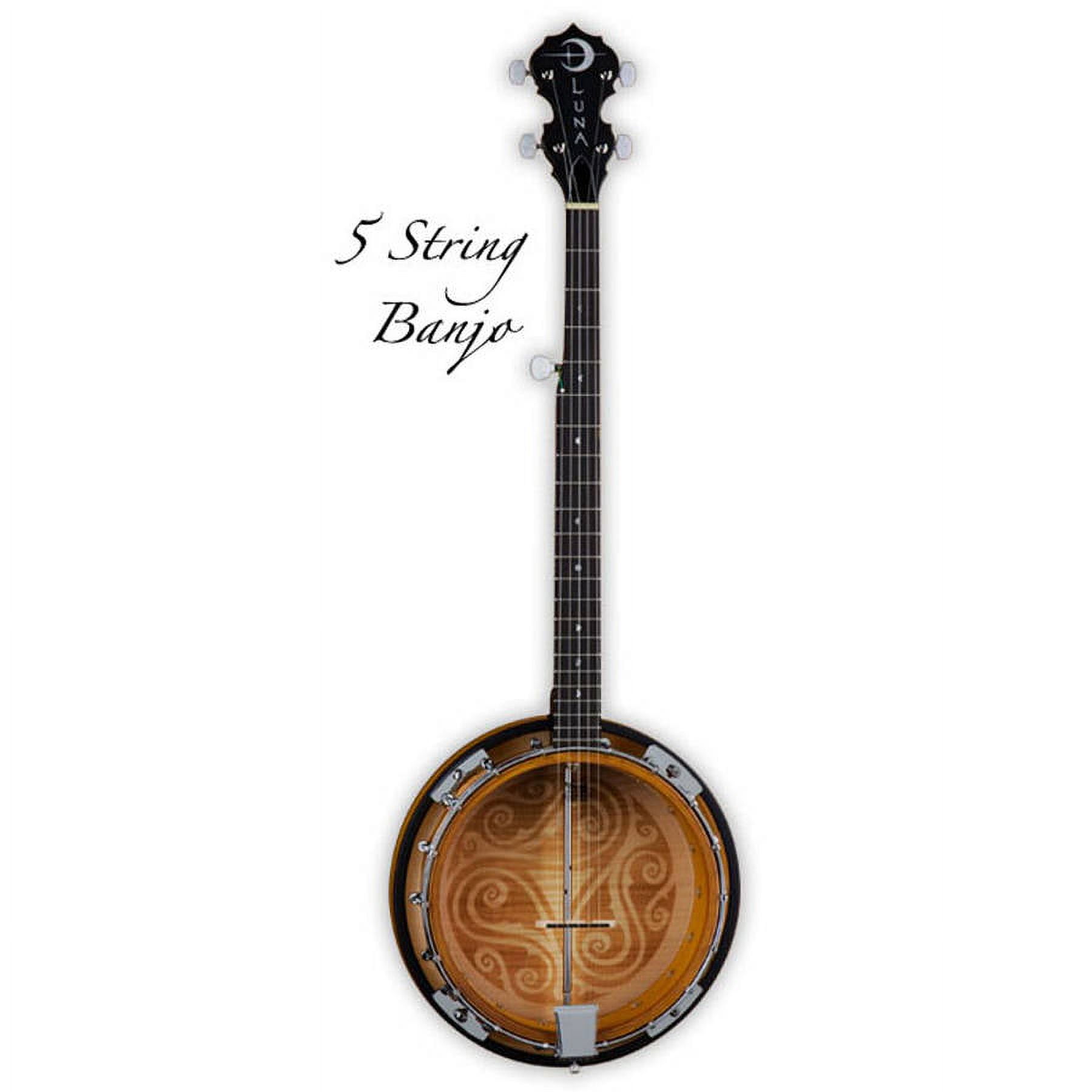 Luna Celtic Etched Mahogany Resonator 5-String Banjo - Rosewood ...