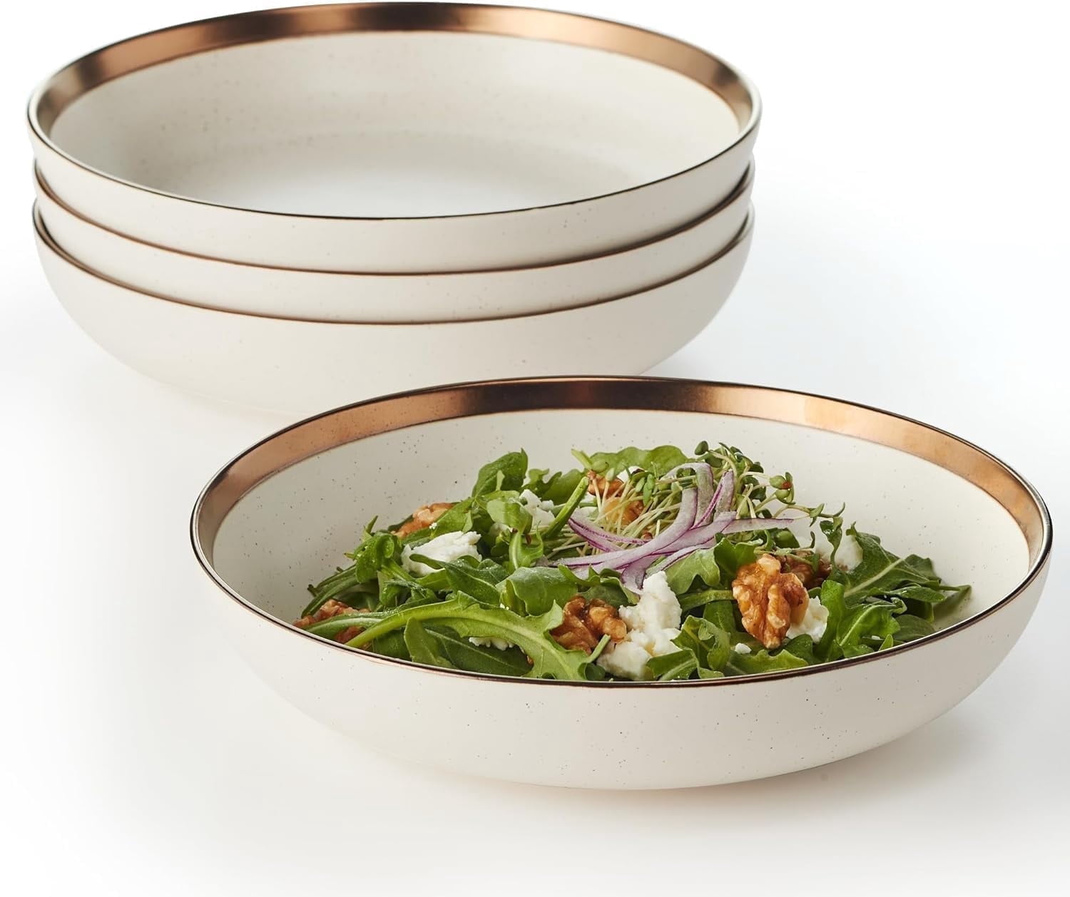 Ceramic Salad Plates 4pcs Cream - Walmart.com