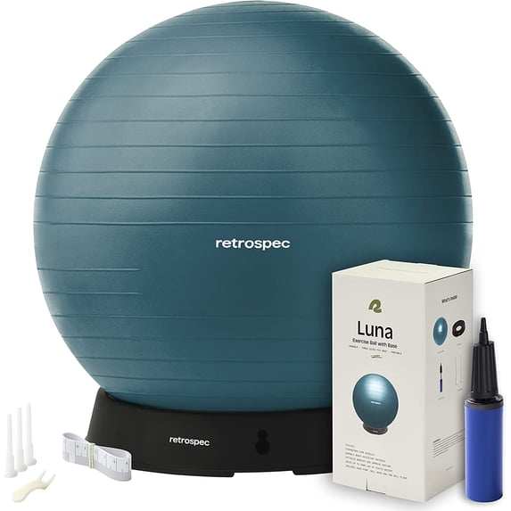 Luna Exercise Ball with Pump - Anti-Burst Fitness Equipment for Yoga ...