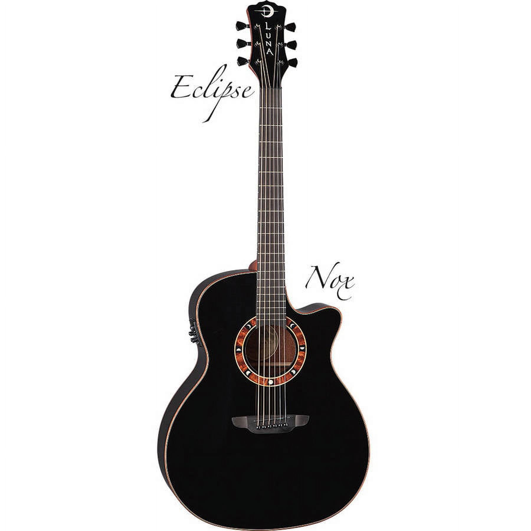 Luna Fauna Eclipse Nox Cutaway Quilted Top Acoustic/Electric Guitar ...