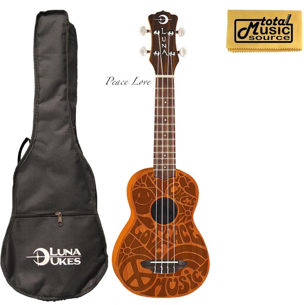 Luna Guitars Peace Love Ukulele W/Gigbag, PP & PC, UKE PCE PC - Walmart.com