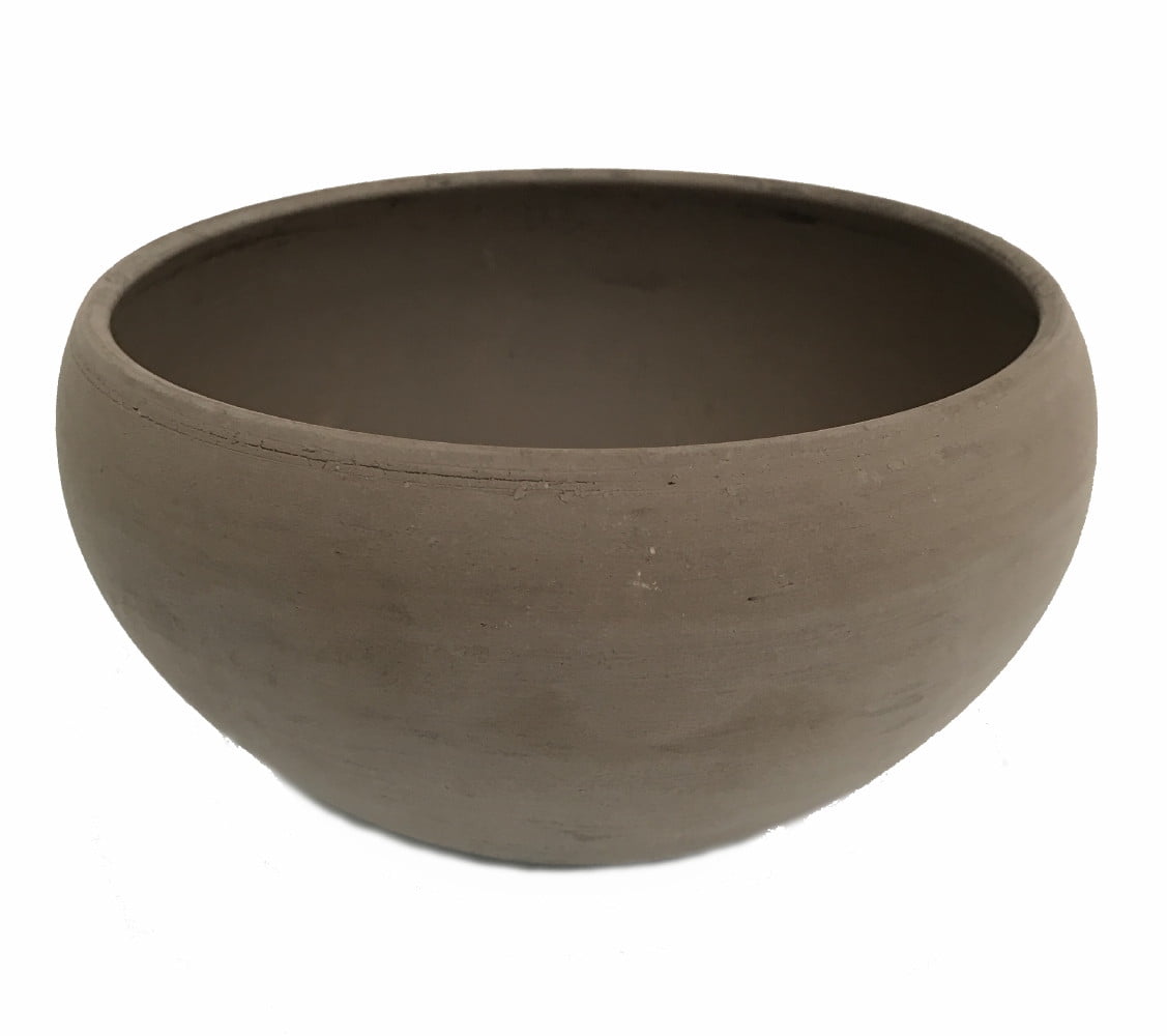Luna Low Bowl Pot - Dark Basalt Marble Clay - 6 1/4" x 4" - Walmart.com
