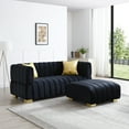 Woodpeckers Furniture and Mattress Velvet Sofa Ottoman Set - Luxurious ...