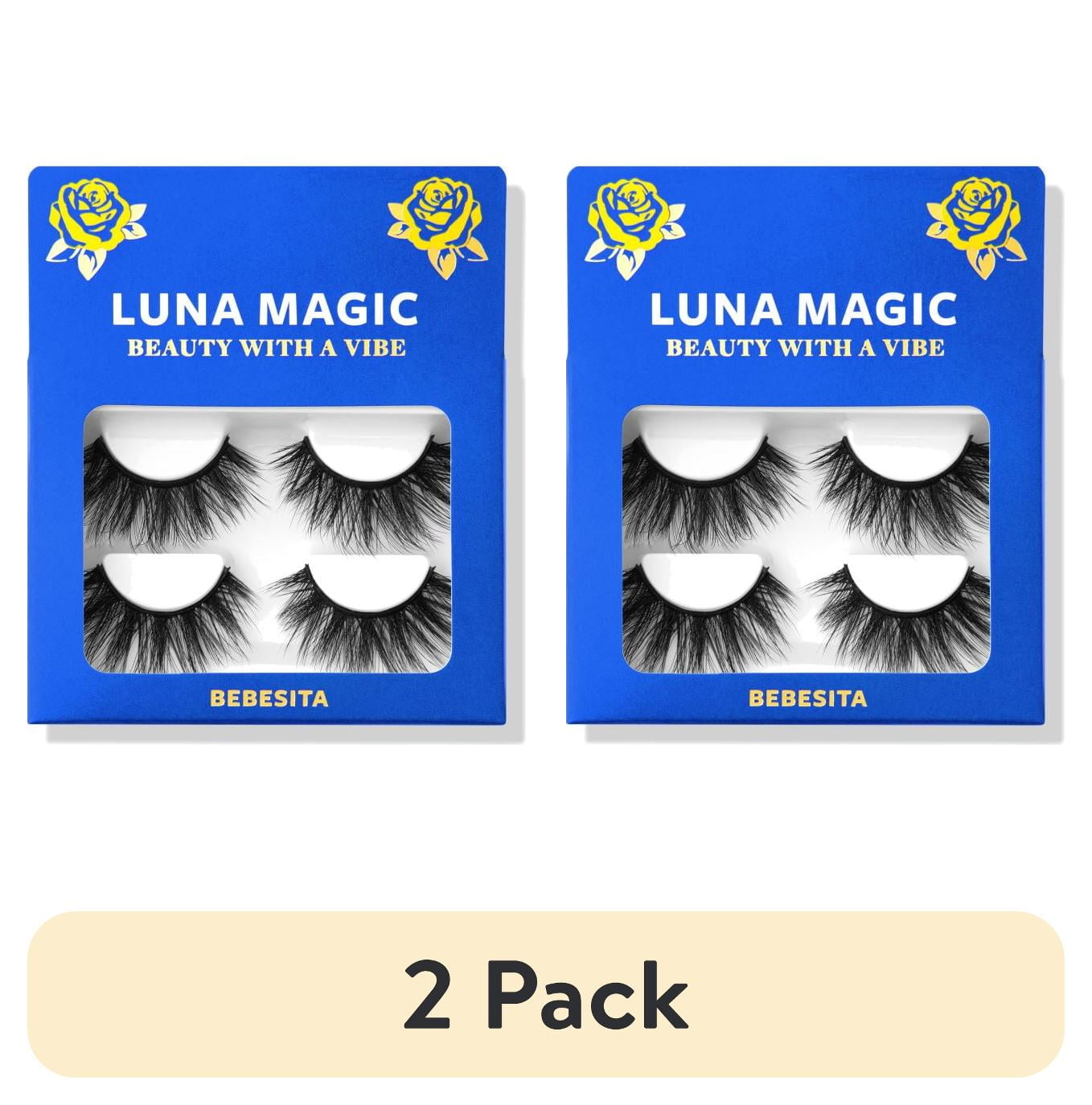(2 pack) Luna Magic Faux Mink Lashes, False Lashes, Black, 2 Pairs, Bebesita - Walmart.com