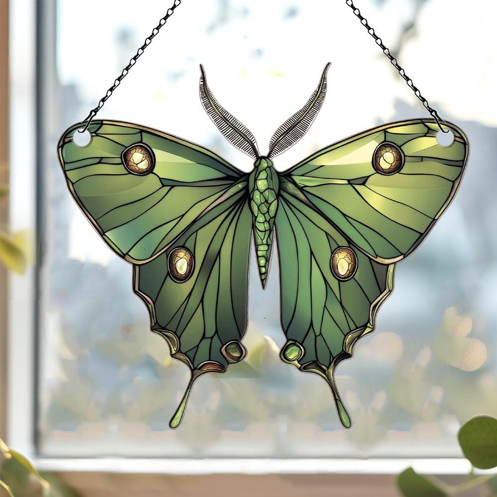 Luna Moth Butterfly Acrylic Suncatcher, Butterfly Luna Moth Ornaments ...
