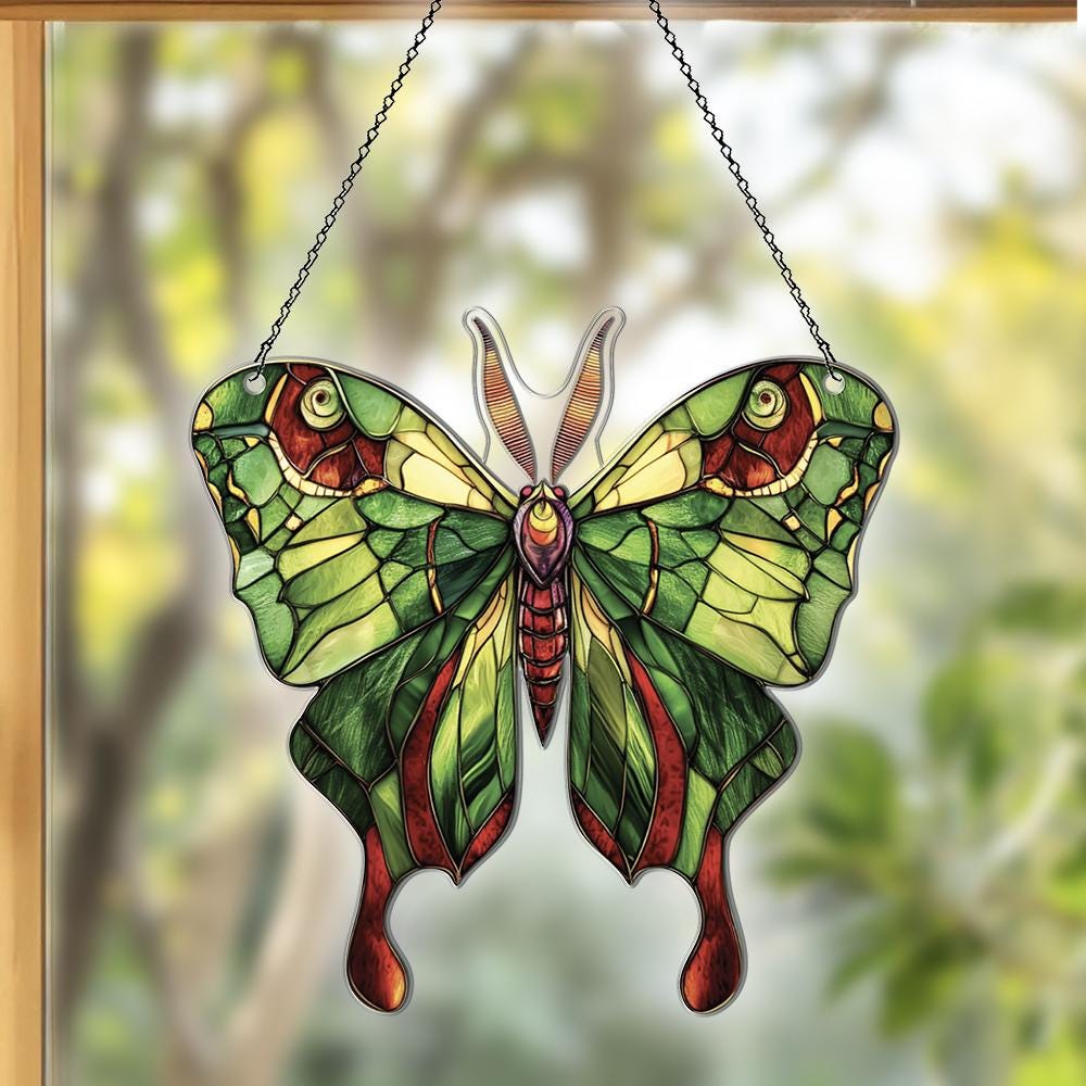 Luna Moth Flat 2D Acrylic Suncatcher, Luna Moth Ornaments, Luna Moth ...