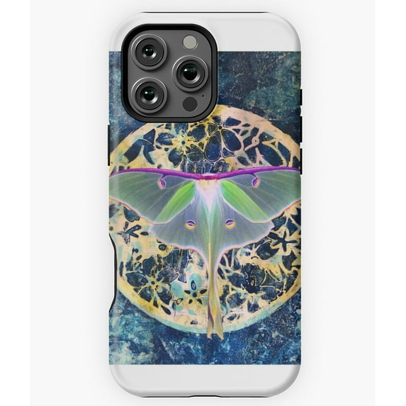 Luna Moth Over Moon Celestial Design N5639 Phone Case for iPhone 17 16 ...