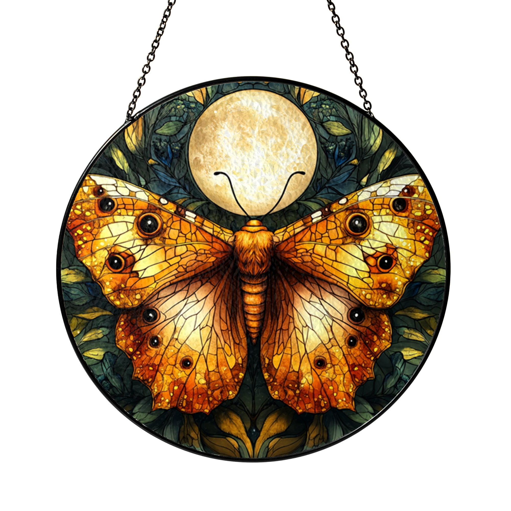 Luna Moth Stained Glass Style Suncatcher Window Hanging, Moon Inspired ...