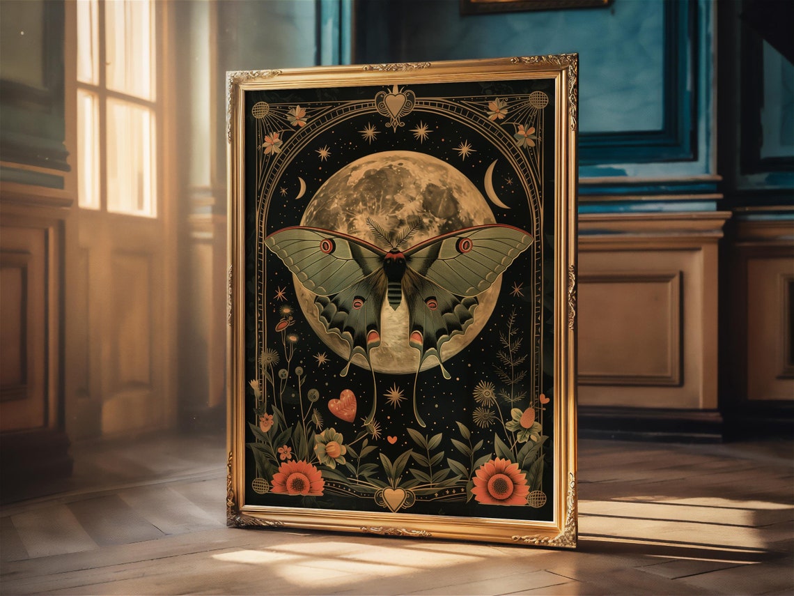 Luna Moth Wall Art Printable Digital Download Actias Luna Full Moon ...