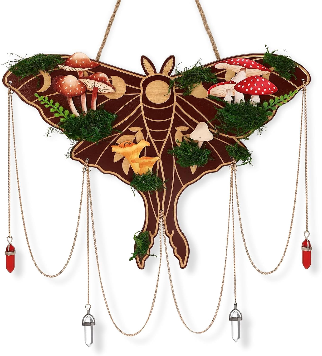 Luna Moth Wall Hanging Bohemian Butterfly Wall Decor Rustic Mushroom ...