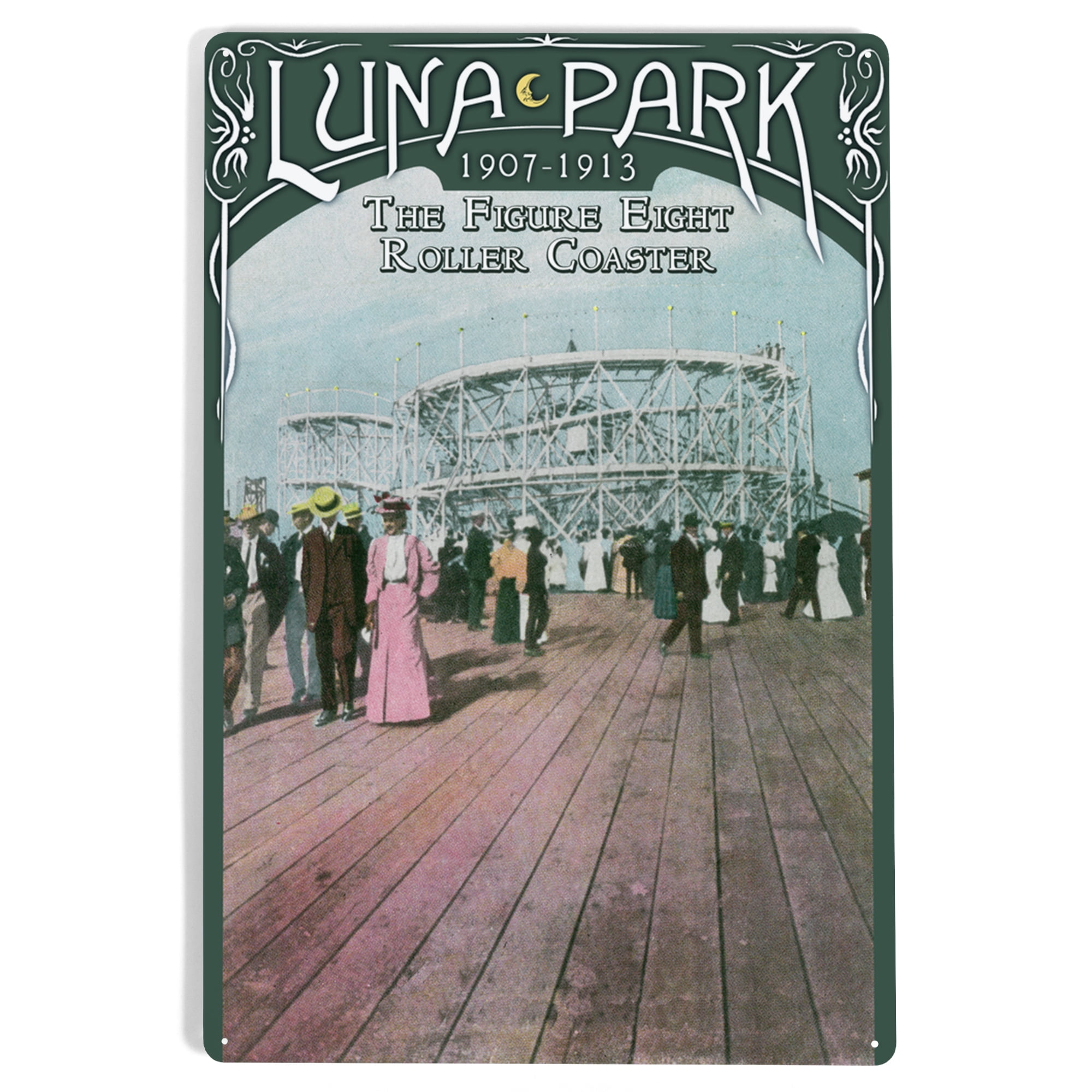 Luna Park, West Seattle, WA, Figure Eight Roller Coaster (12x18 ...