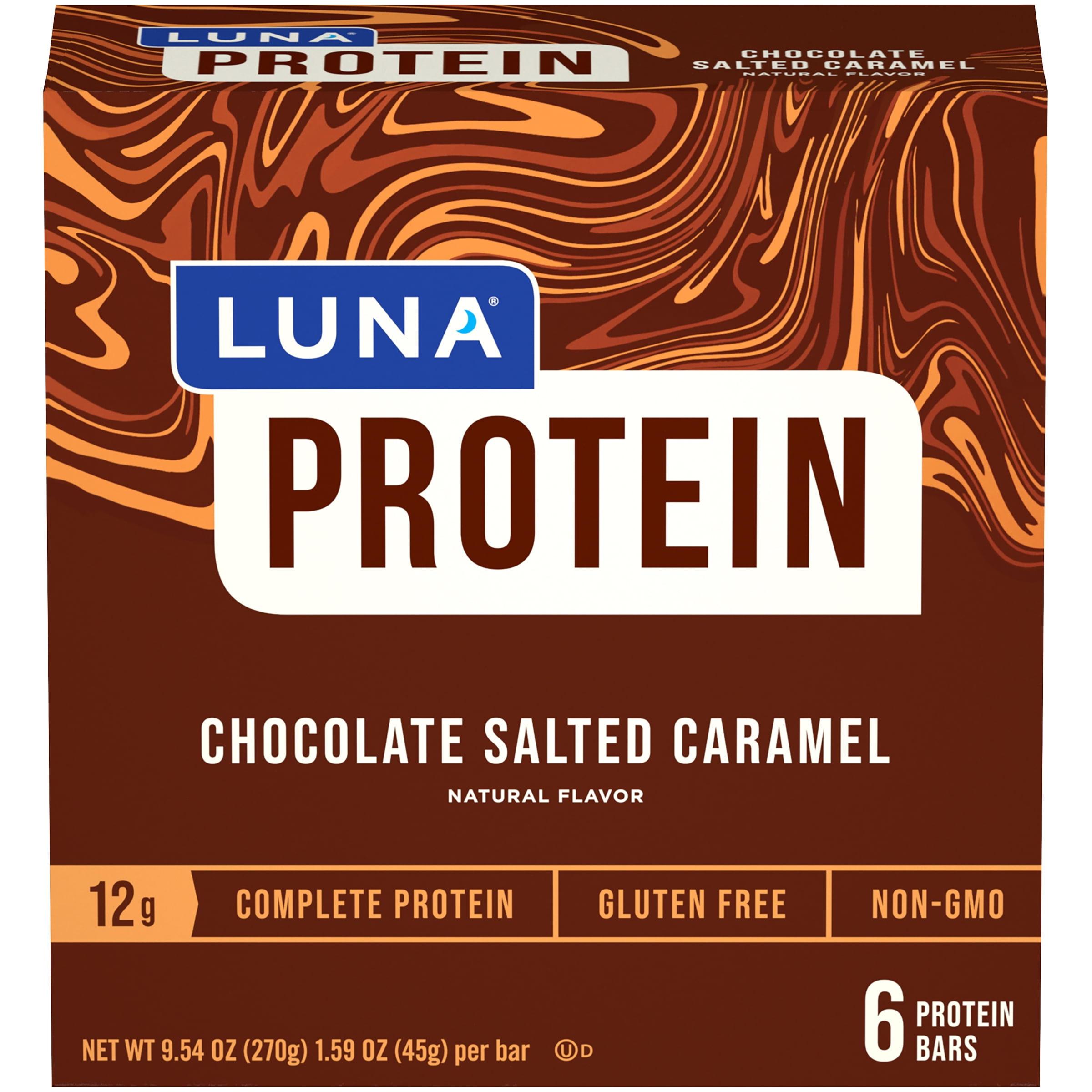 Luna Protein Bars, Chocolate Salted Caramel, 6 Ct - Walmart.com