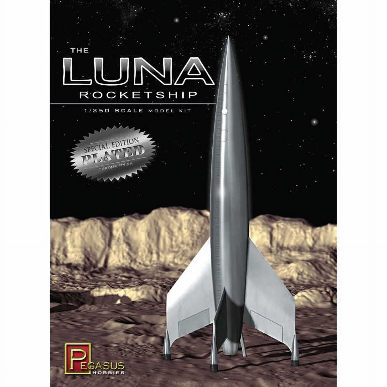 Luna Rocketship Chrome Finish 1/350 Scale Plastic Model Kit Pegasus ...