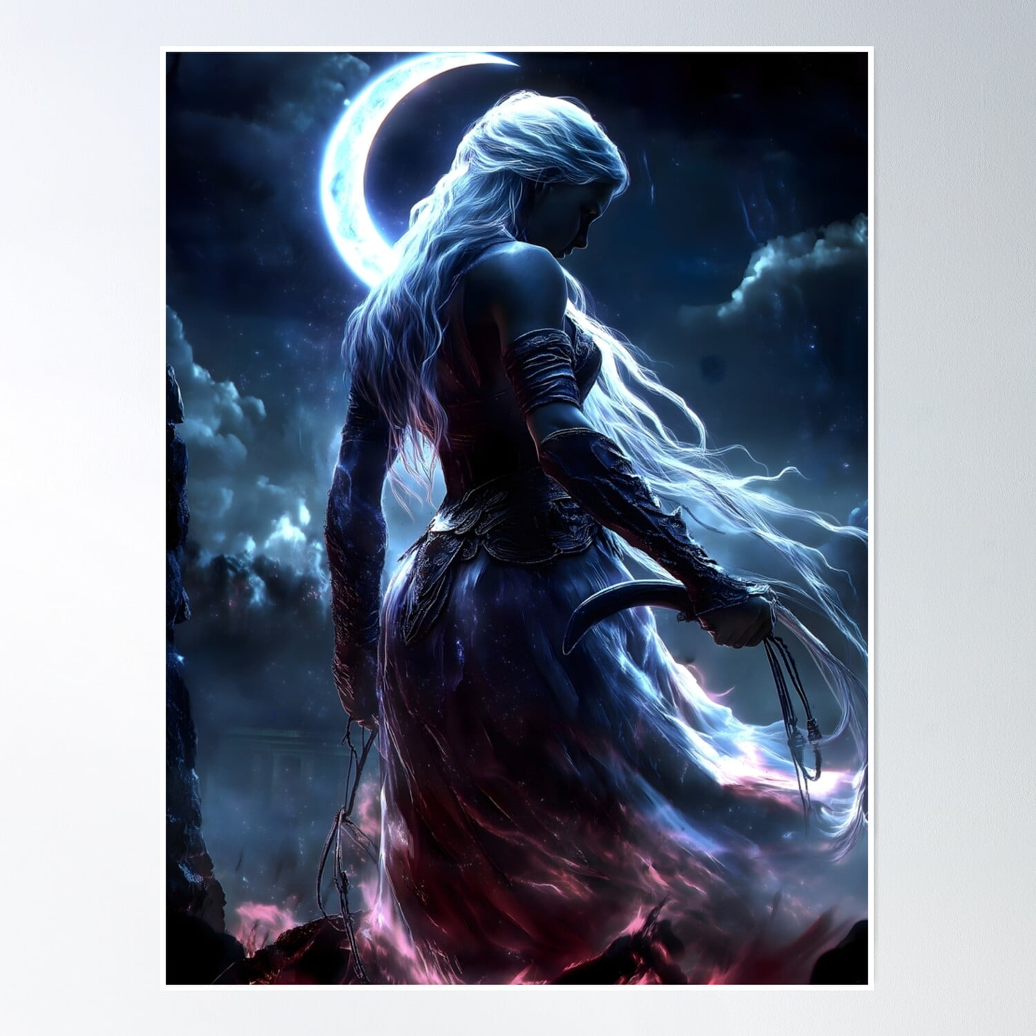 Luna- Roman Goddess Of The Moon Poster Wall Art, Modern Wall Decor ...