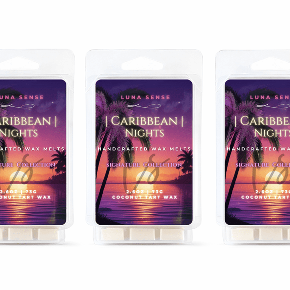 Luna Sense Caribbean Nights Wax Melts, Exotic Tonka Spice Scent, 3 Pack ...