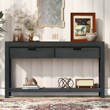 Kinbor Entryway Console Table, 60 Inch Sofa Table w/4 Drawers & Shelf ...