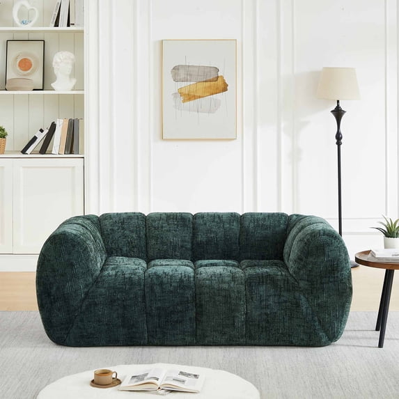 Lunale Small Boneless Sofa, No Assembly Required, 2-Seater Cloud Couch ...