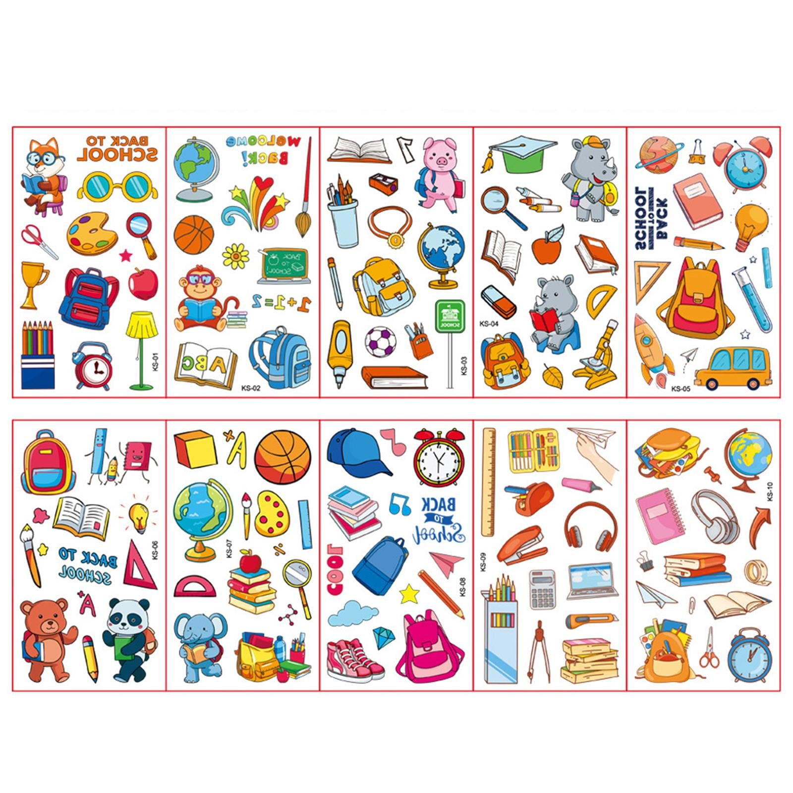 Lunaluna Cute Temporary Tattoos for Kids - 10 Sheets Cartoon Dog and Cat, Birthday Party ...